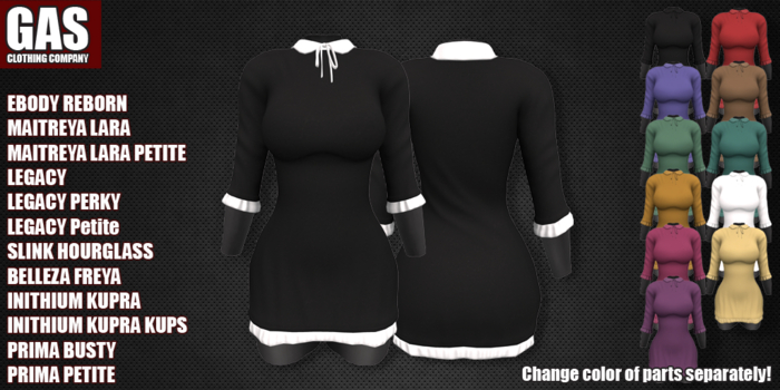Second Life Marketplace - GAS [Dress Runa - 11 Colors w/HUD FATPACK]